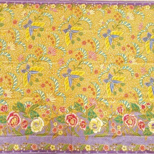 Indonesia Batik Tulis Hokokai Fabric Butterfly Roses Floral Spring ...