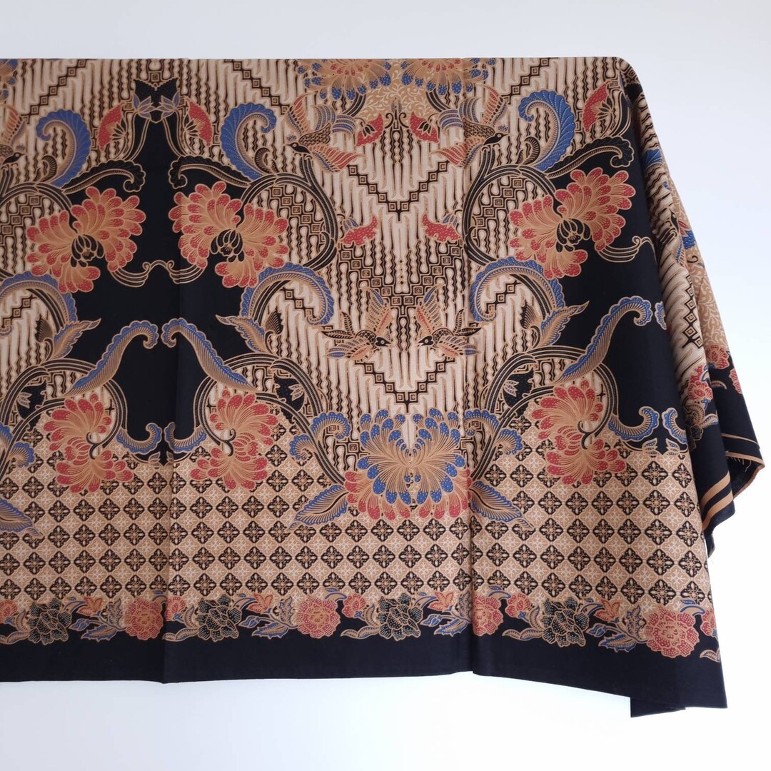 CLEARANCE Indonesian Batik Printed Fabric Chinese Crysanthemum Floral Cotton Traditional Ethnic ...