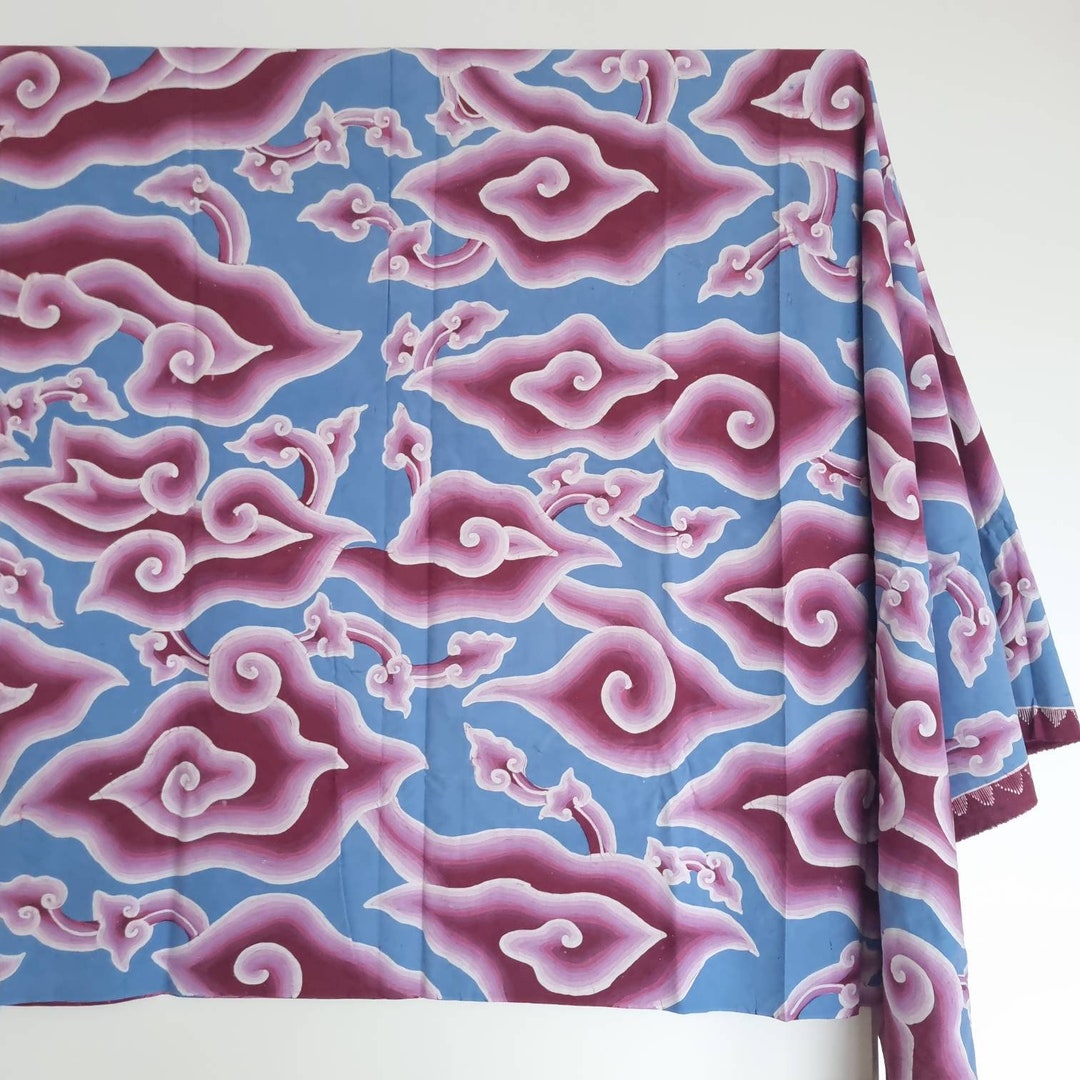 Indonesia Batik Tulis Mega Mendung/cloud Pastel Pink Blue 9 Shades ...