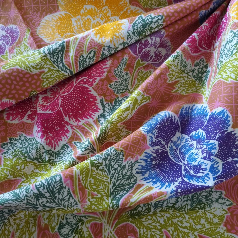 Indonesia Batik Sarong Fabric/peranakan 100% Cotton Hand Stamped Floral ...