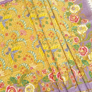 Indonesia Batik Tulis Hokokai Fabric Butterfly Roses Floral Spring ...