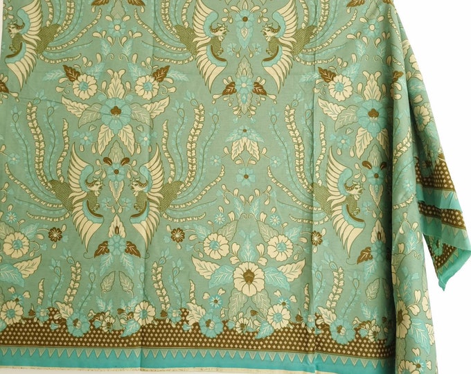 Indonesian Batik Fabric Classic, Hand Printed Pair of Birds Floral ...