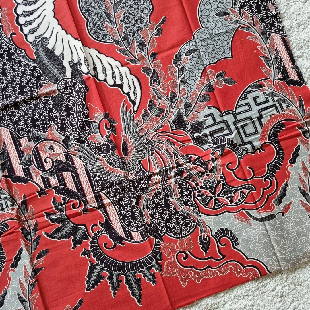CLEARANCE Indonesian Batik Fabric Classic Hand Print Phoenix Motif ...