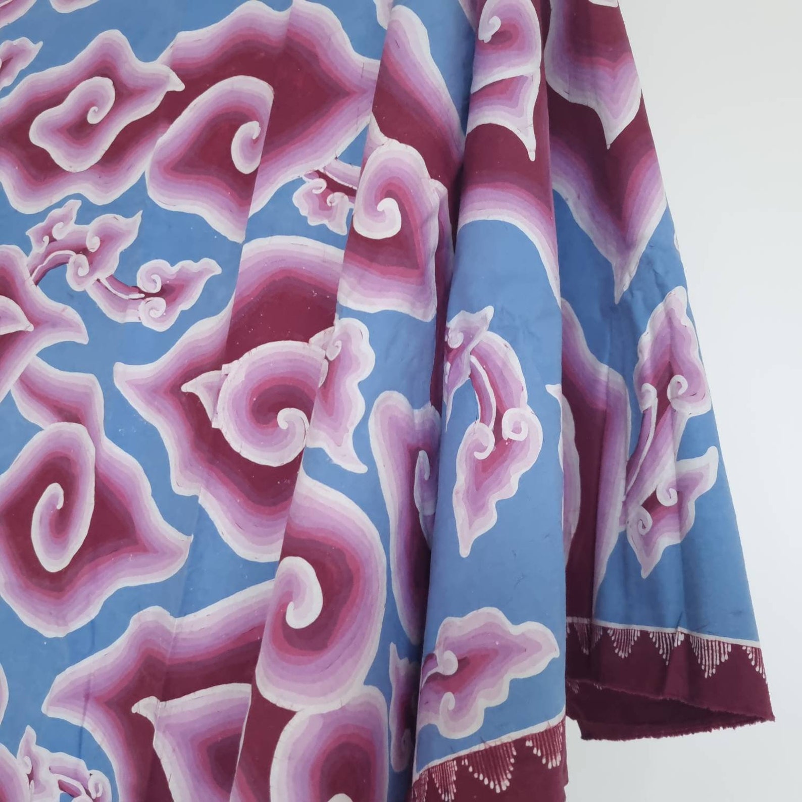 Indonesia Batik Tulis Mega Mendung/cloud Pastel Pink Blue 9 Shades ...