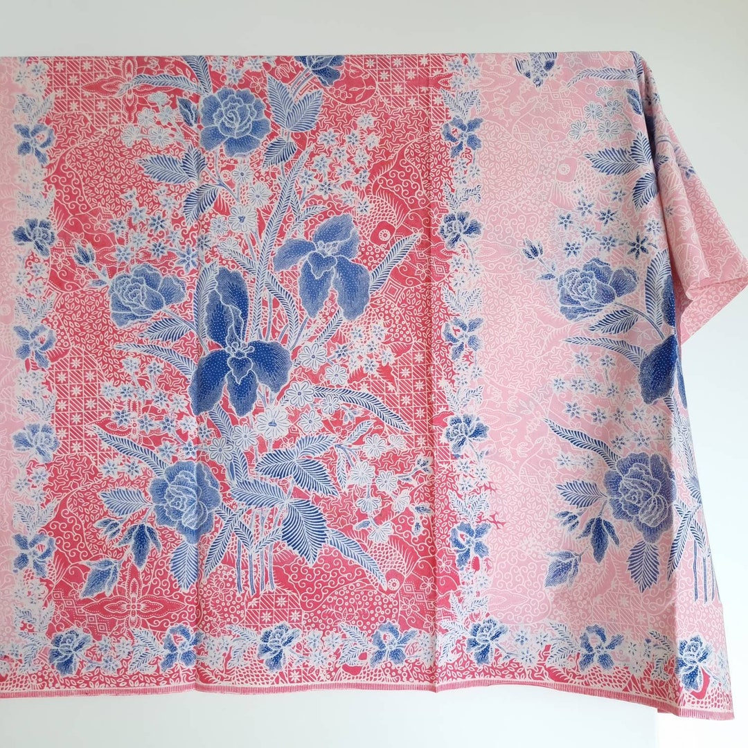 Indonesia Batik Sarong Fabric/peranakan 100%cotton Hand Stamped Floral ...