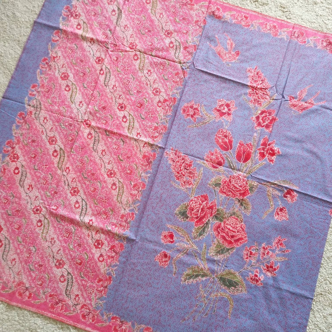 Indonesia Batik Sarong Fabric/peranakan Fabric 100% Cotton Hand Stamped ...