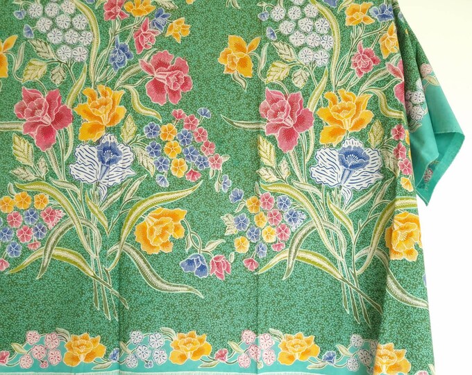 Indonesia Batik Sarong Fabric/peranakan 100% Cotton Hand Stamped Floral ...