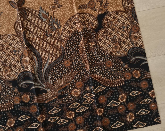 Indonesian Batik Sarong Fabric Hand Printed Classic Brown Black 100 ...