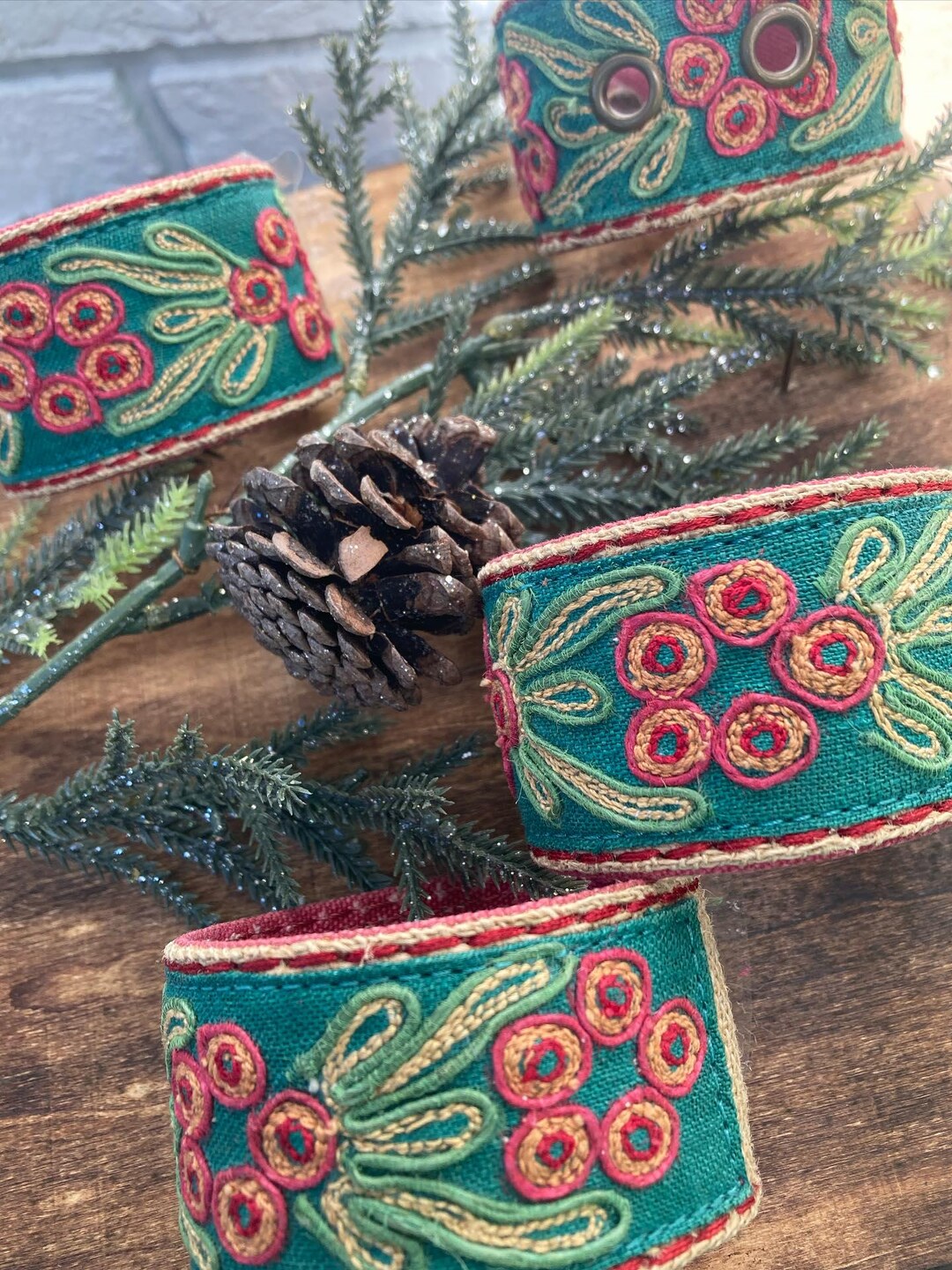 Christmas Style Cuff Bracelet Jewelry, Holly Cuff Bracelet Jewelry, Red ...