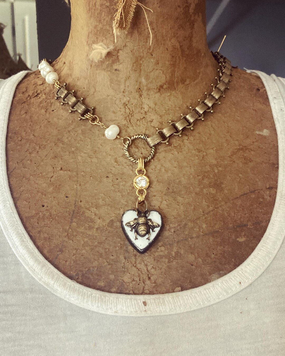 Bee Necklace, Honey Bee Necklace, Bumble Bee Necklace, Victorian Bee ...