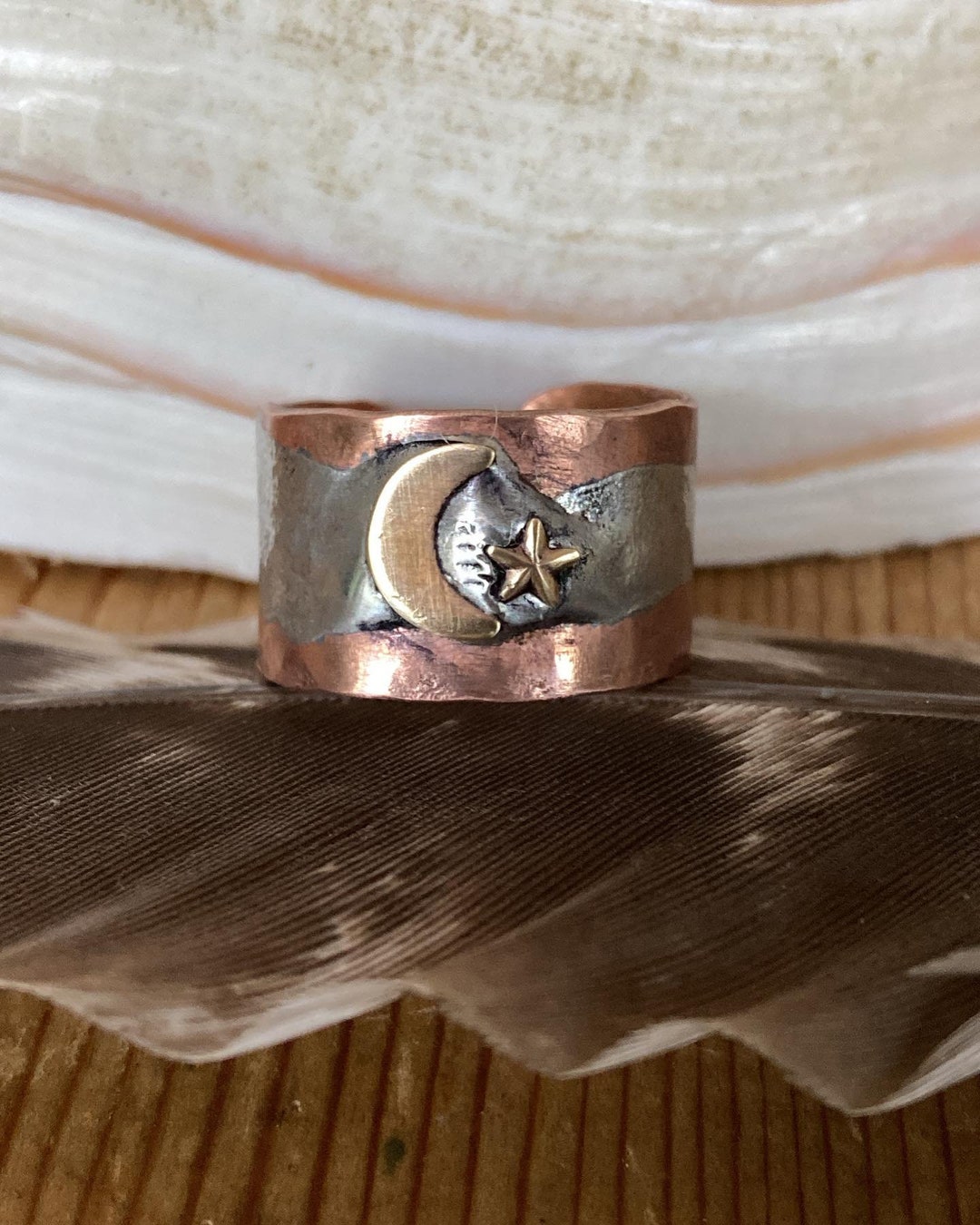 Moon Ring, Moon and Stars Ring, Crescent Moon Ring, Celestial Ring ...