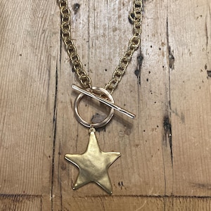 Star Pendant Necklace, Chunky Star Pendant Necklace, Large Star Pendant ...