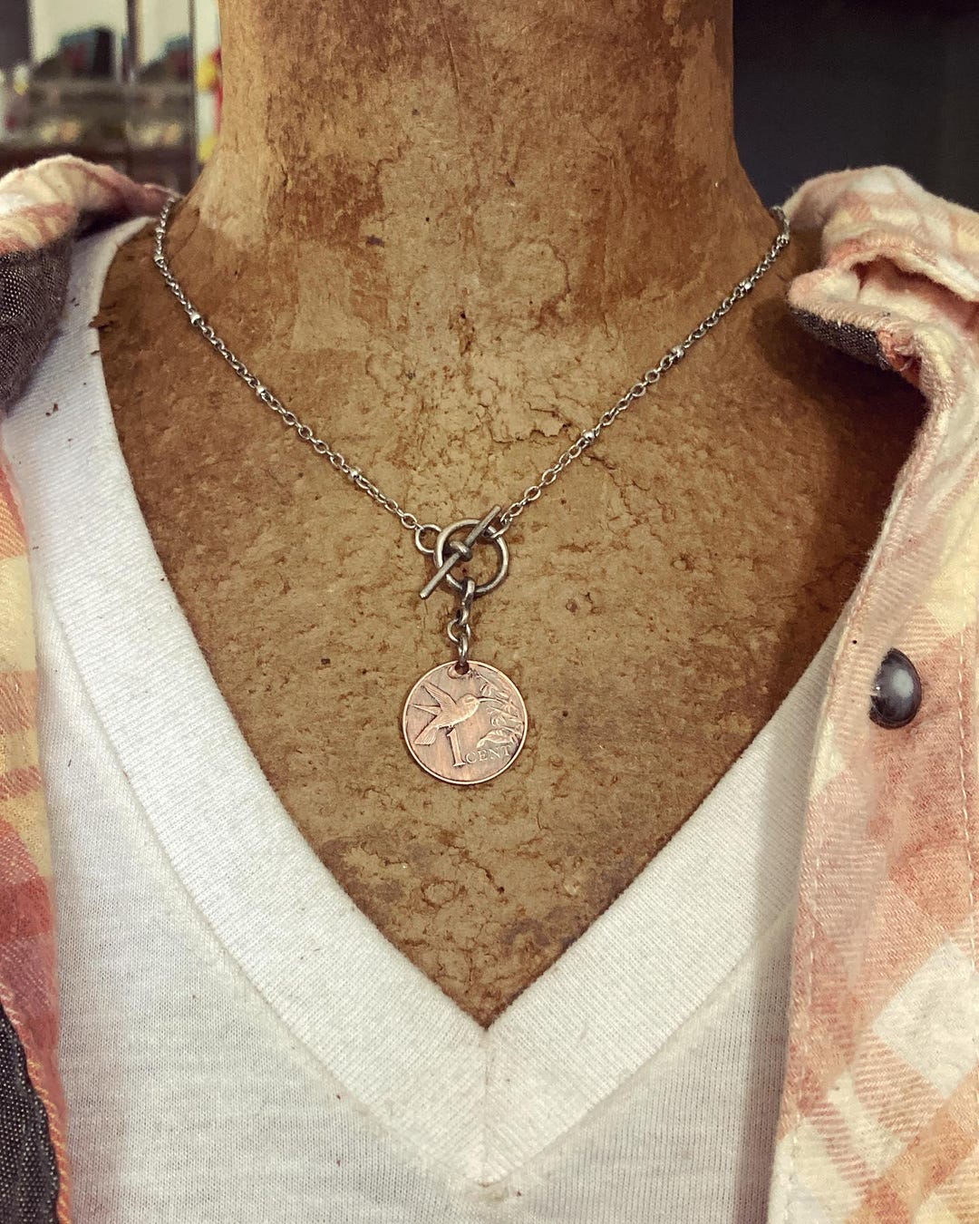 Hummingbird Coin Necklace, Bird Necklace, Coin Jewelry, Hummingbird ...