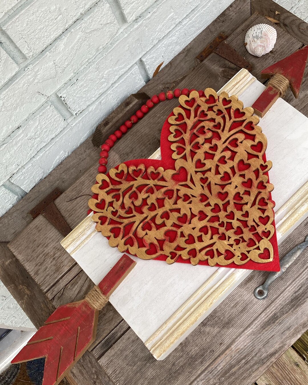 Arrow Heart Wooden Sign, Heart Arrow Wooden Sign, Valentine Heart Arrow ...