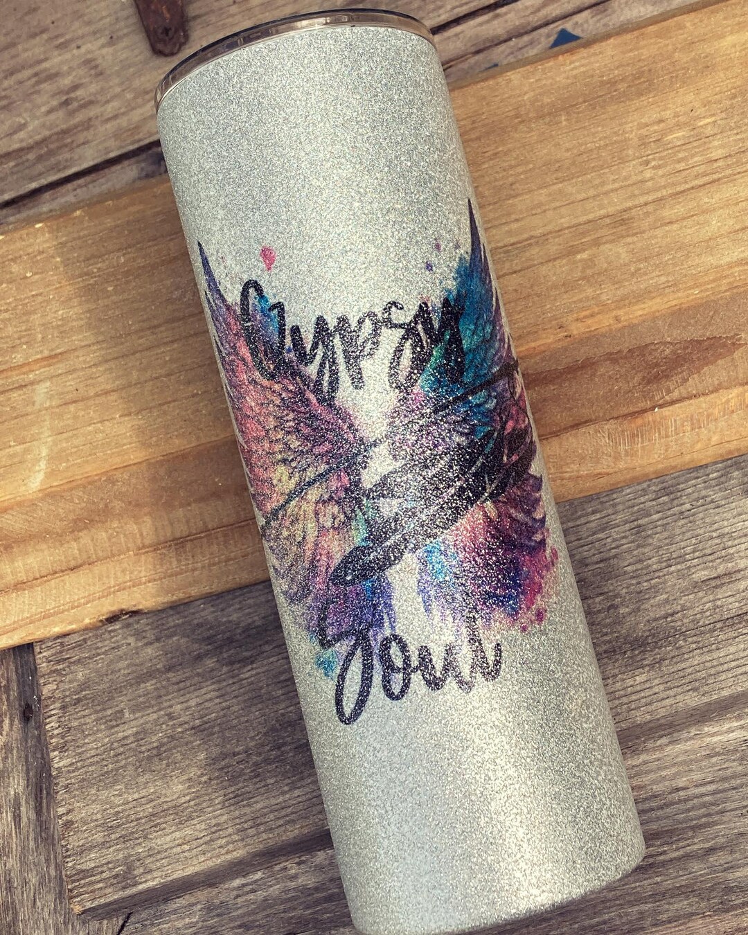 Gypsy Soul Tumbler Glass, Gypsy Tumbler Glass, Free Spirit Tumbler ...