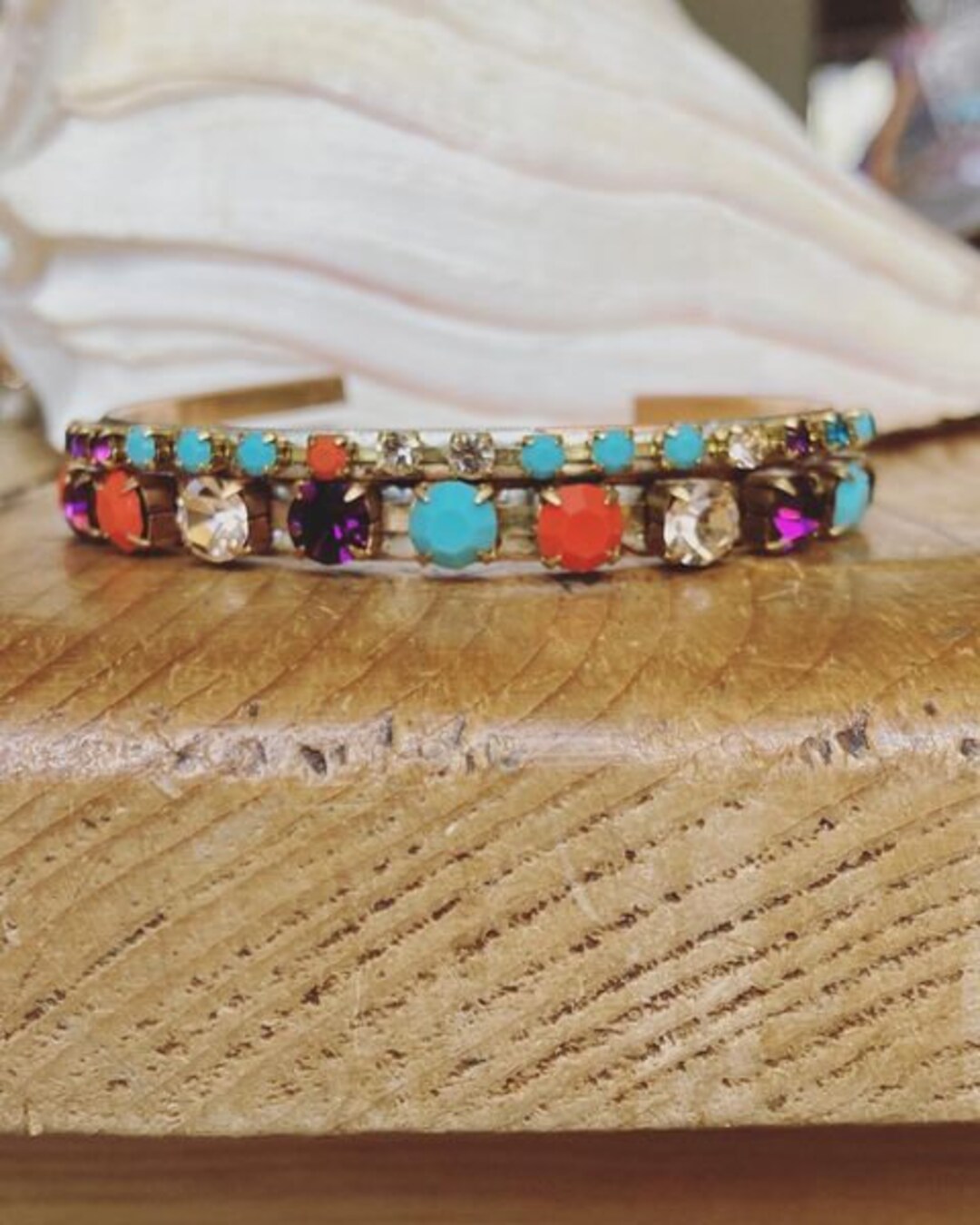 Boho Glam Rhinestone Bracelet, Bohemian Rhinestone Bracelet, Skinny ...