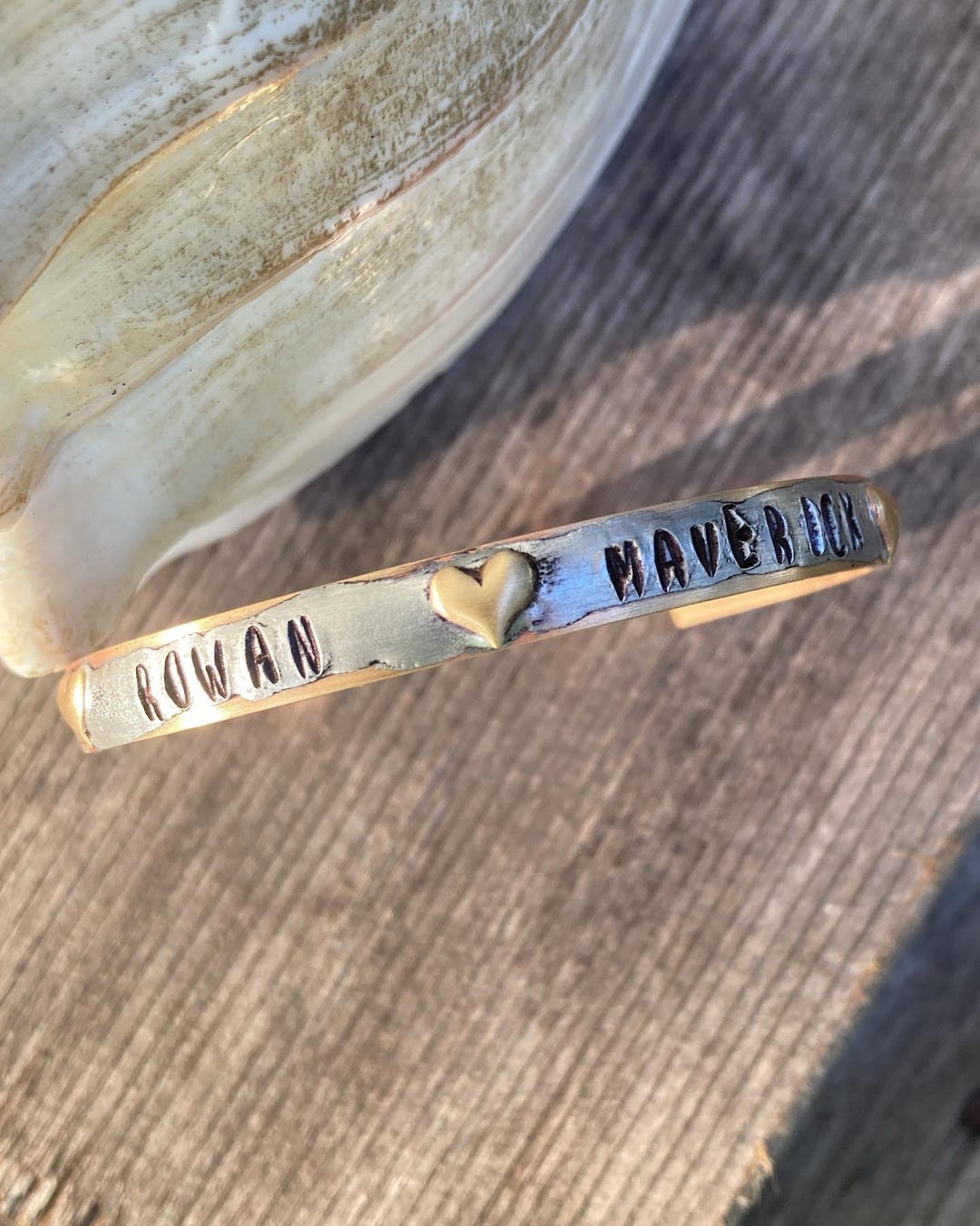 Heart Cuff Bracelet, Name Cuff Bracelet, Personalized Customized Cuff ...