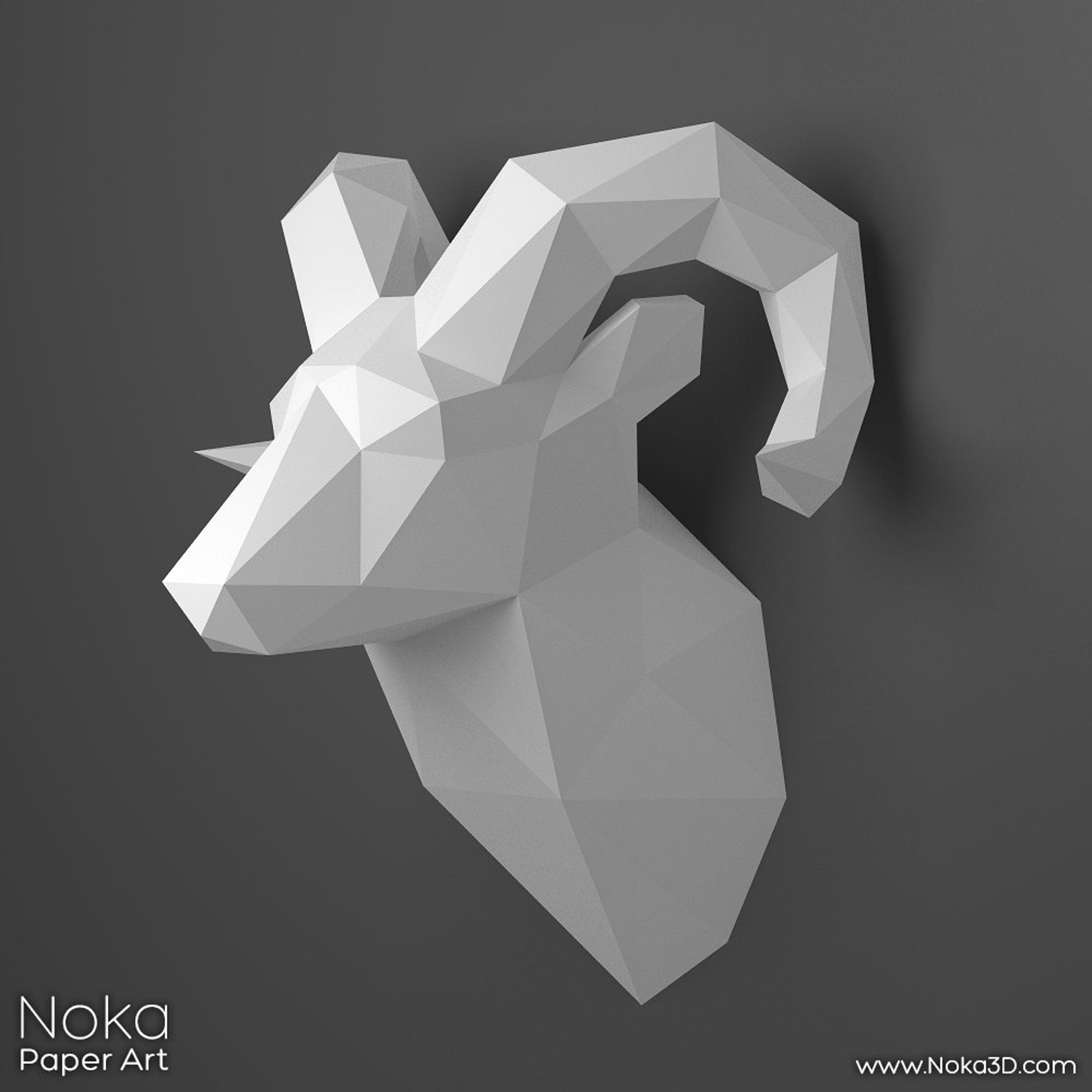 Ram Head Trophy 3D papercraft model. Downloadable DIY | Etsy