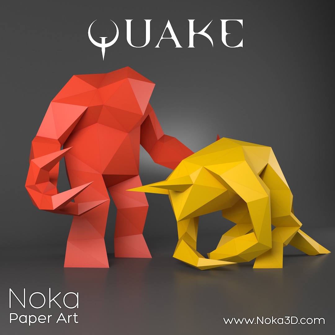 Quake 1 - Shambler and Fiend 3D Papercraft Game Models. Downloadable ...