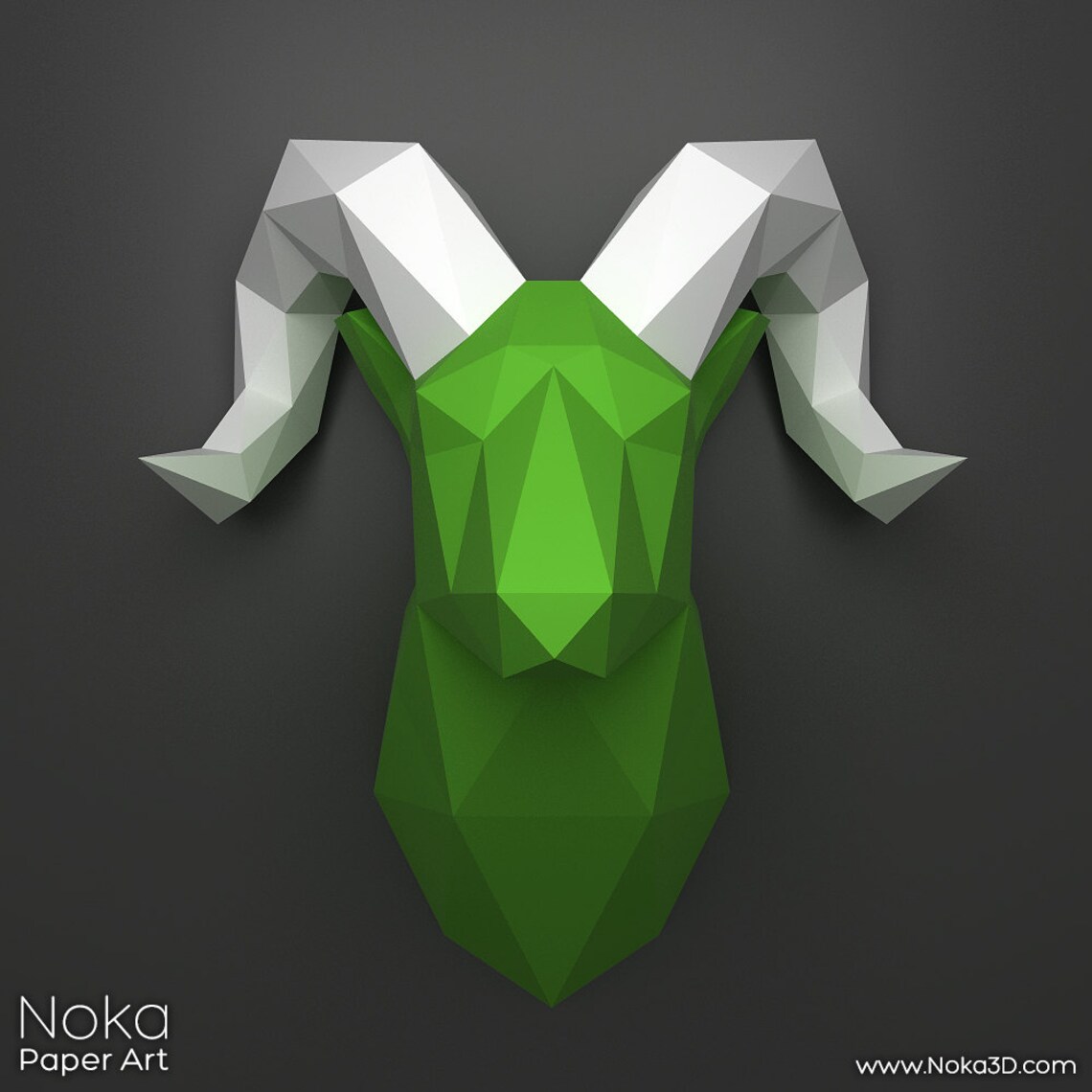 Ram Head Trophy 3D Papercraft Model. Downloadable DIY - Etsy Canada
