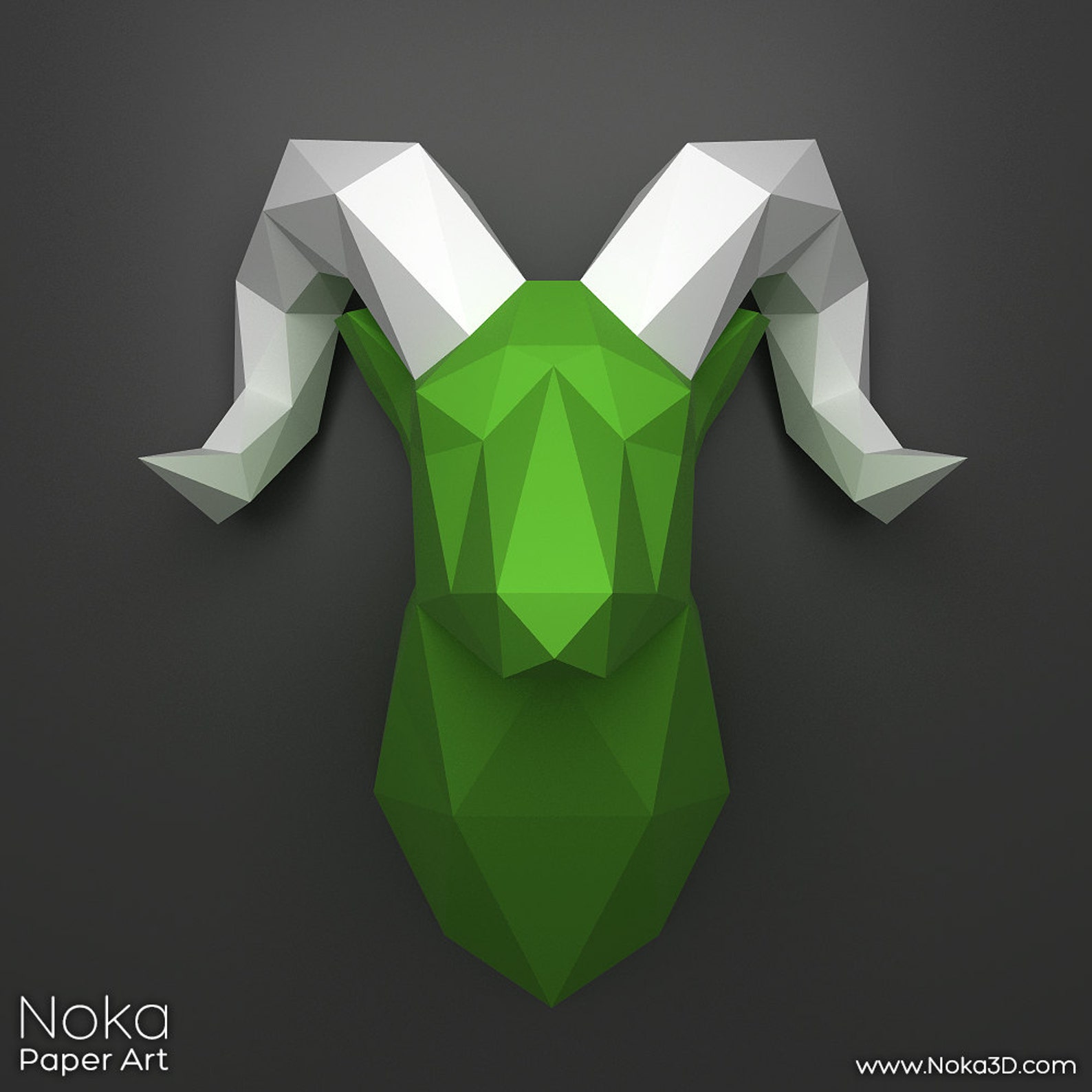 Ram Head Trophy - 3D Papercraft Model. Downloadable DIY Template - Etsy ...