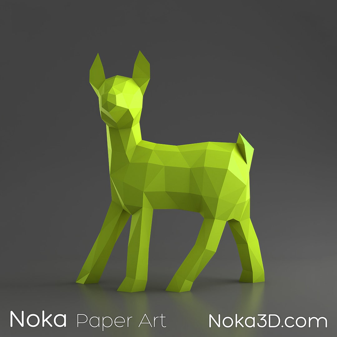 Fawn - Deer Cub - 3D Papercraft Model. Downloadable DIY Template - Etsy