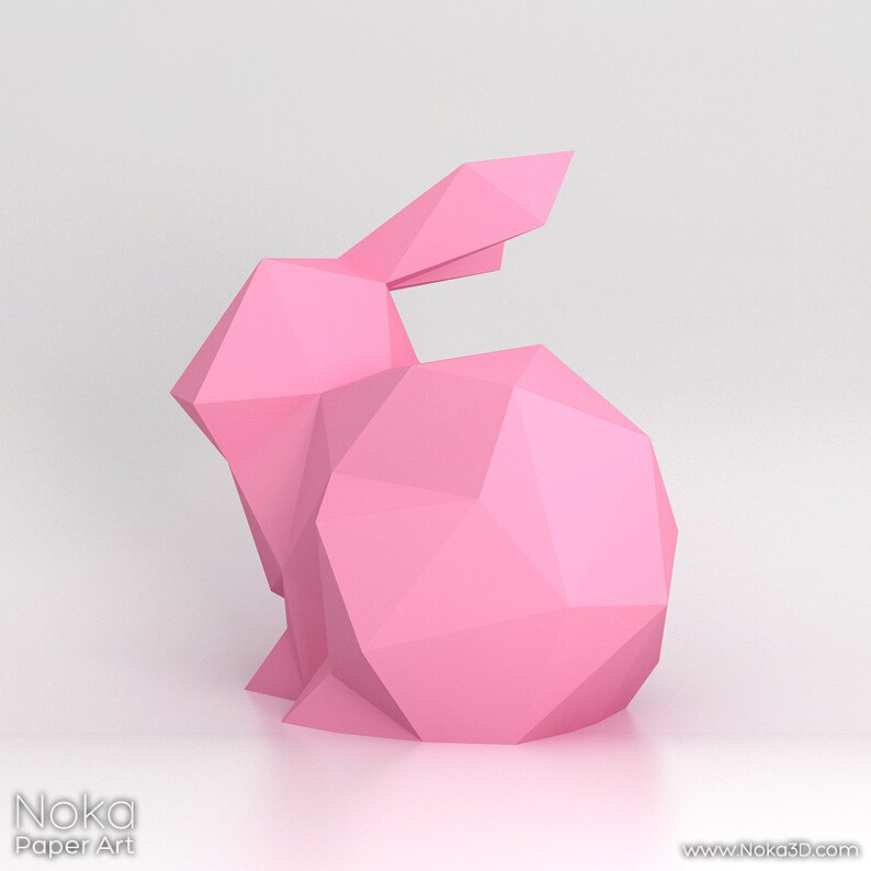 Bunny - 3D Papercraft Model. Downloadable DIY Template - Etsy UK