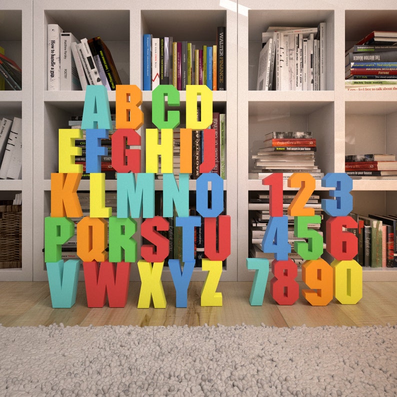 All Letters and Numbers, A-Z, 0-9. Big Letter Decor, 3D DIY Living Room ...