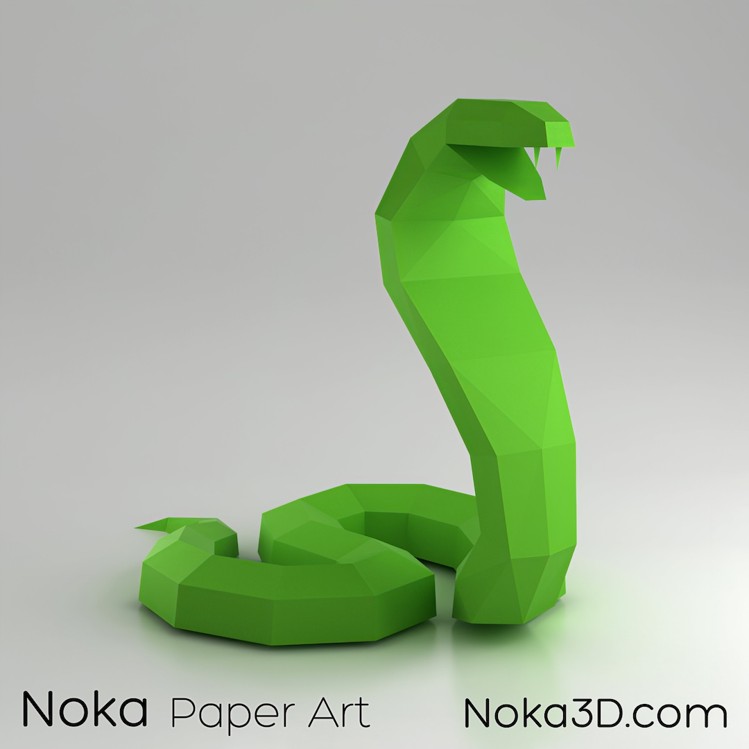 Cobra - Snake 3D Papercraft Model. Downloadable DIY Template - Etsy