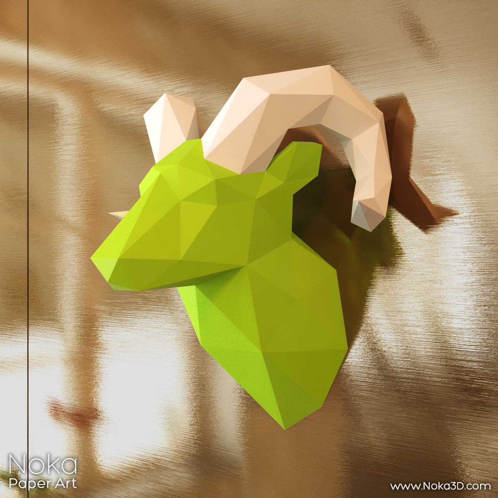 Ram Head Trophy 3D Papercraft Model. Downloadable DIY - Etsy Canada