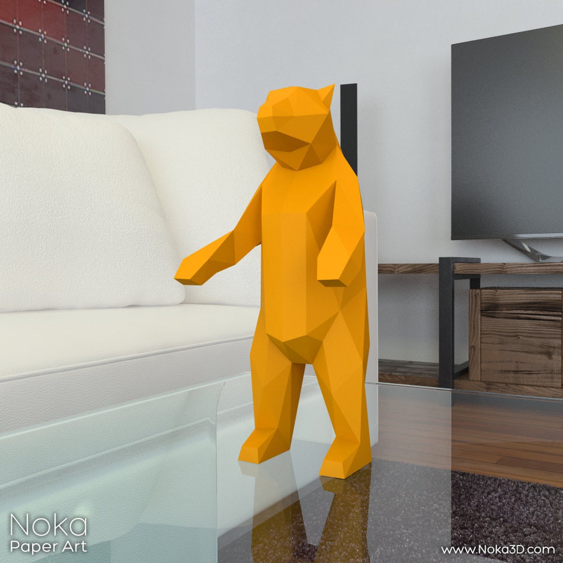 Standing Bear Trophy 3D Papercraft Model. Downloadable DIY | Etsy