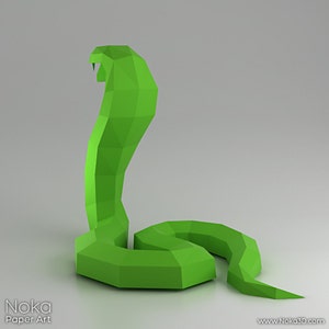 Cobra - Snake 3D Papercraft Model. Downloadable DIY Template - Etsy