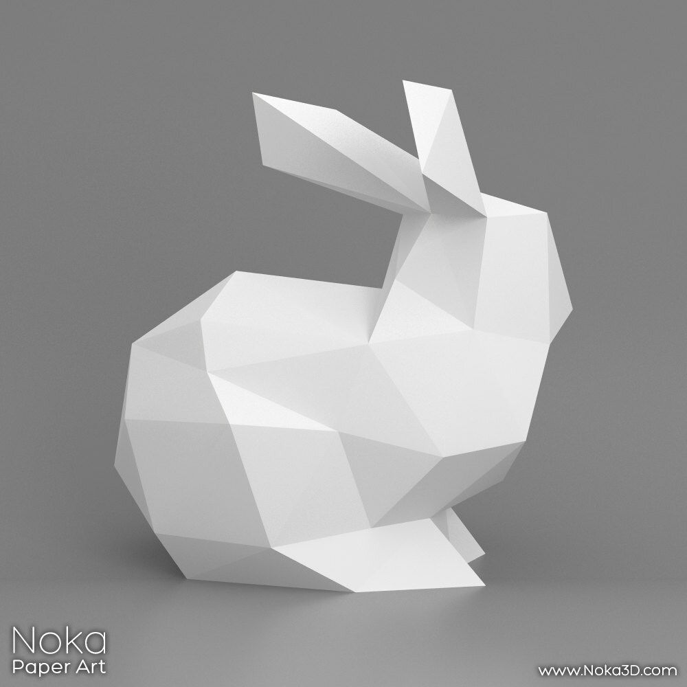 Bunny - 3D Papercraft Model. Downloadable DIY Template - Etsy