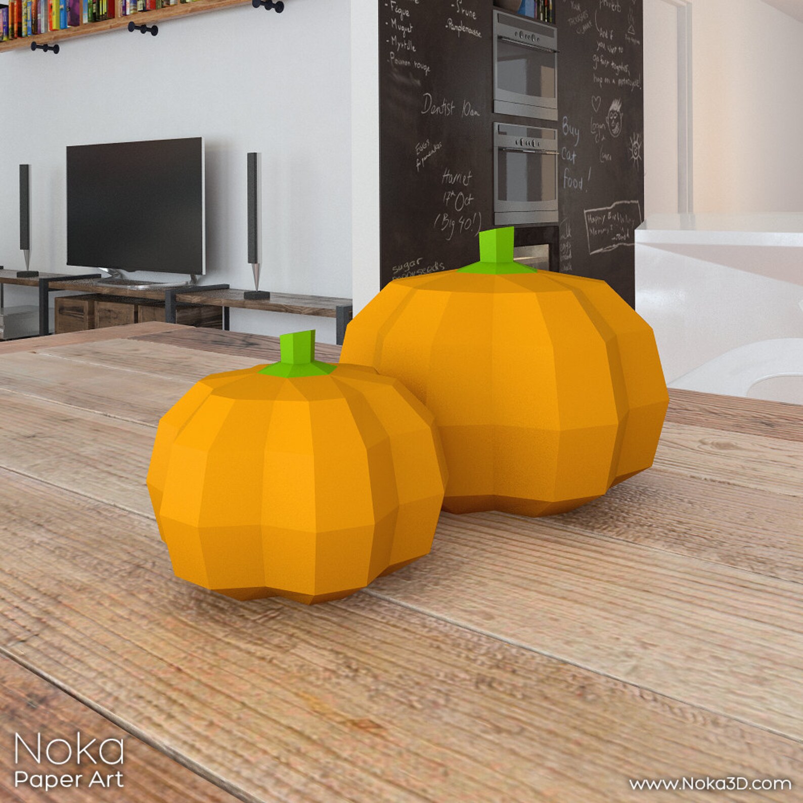 Pumpkin Halloween Decorations 3D Papercraft Model. | Etsy