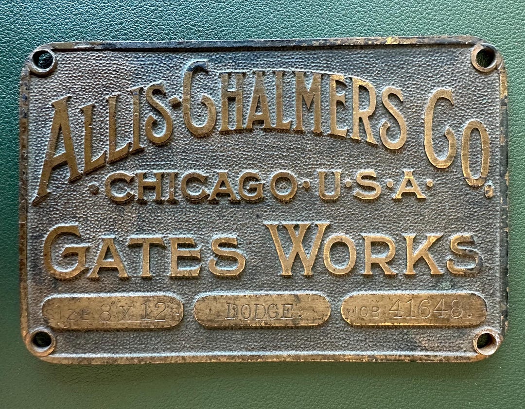 Antique Allis Chalmers Co. Chicago USA Gates Works Brass Bronze ...