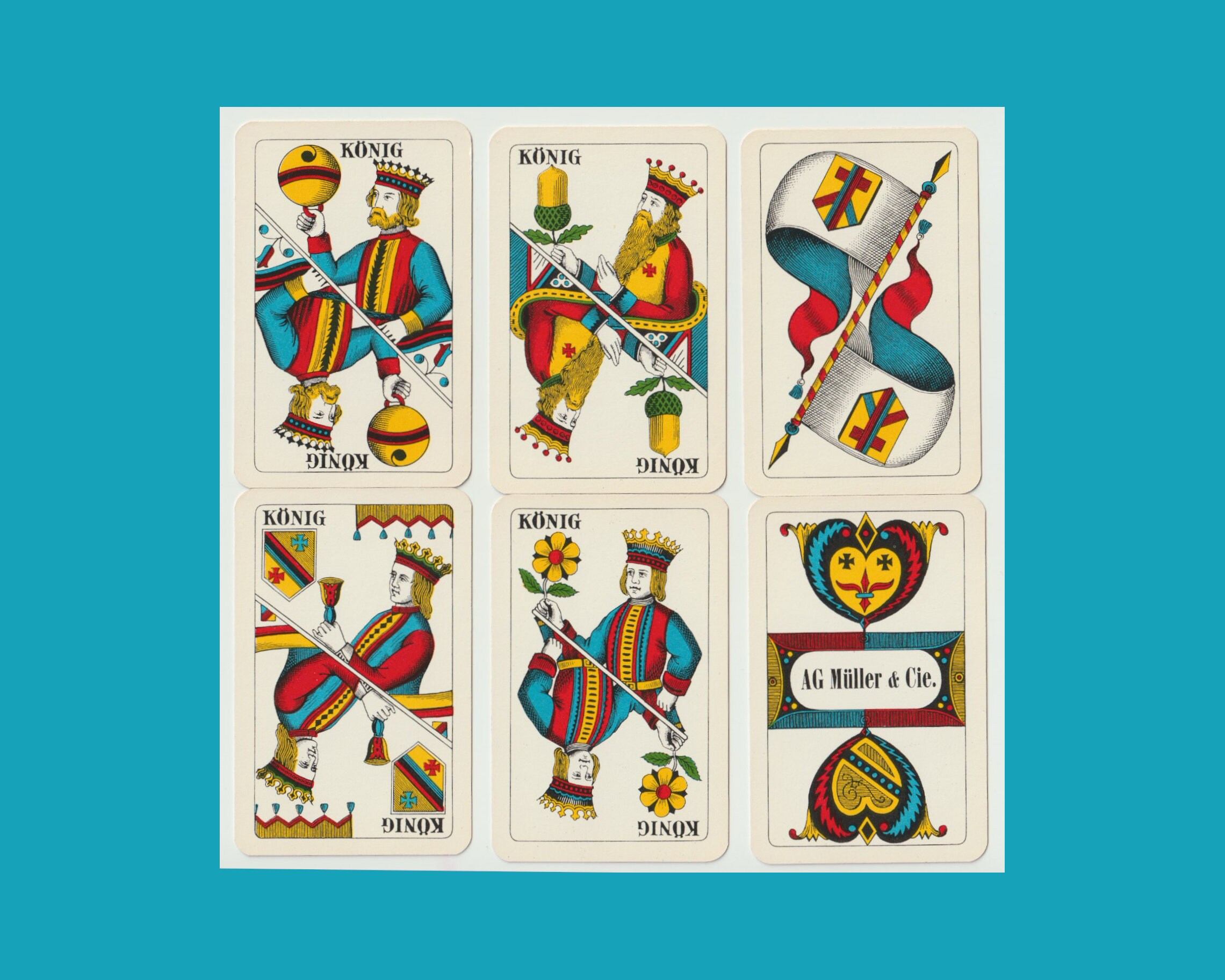 Vintage Swiss JASS Playing Cards Complete Deck Set of 36 & Wrapper J ...