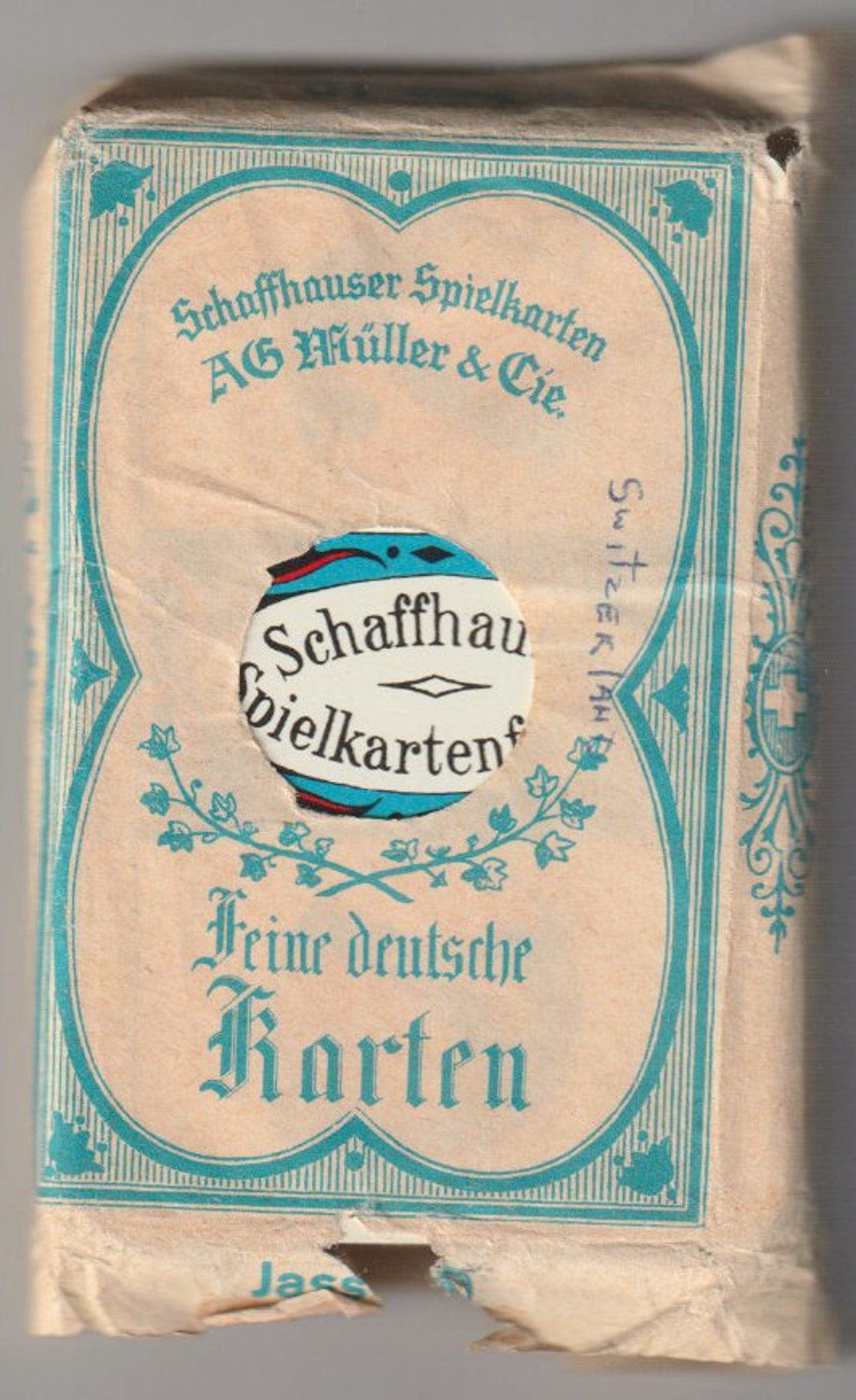 Vintage Swiss JASS Playing Cards Complete Deck Set of 36 & Wrapper J ...