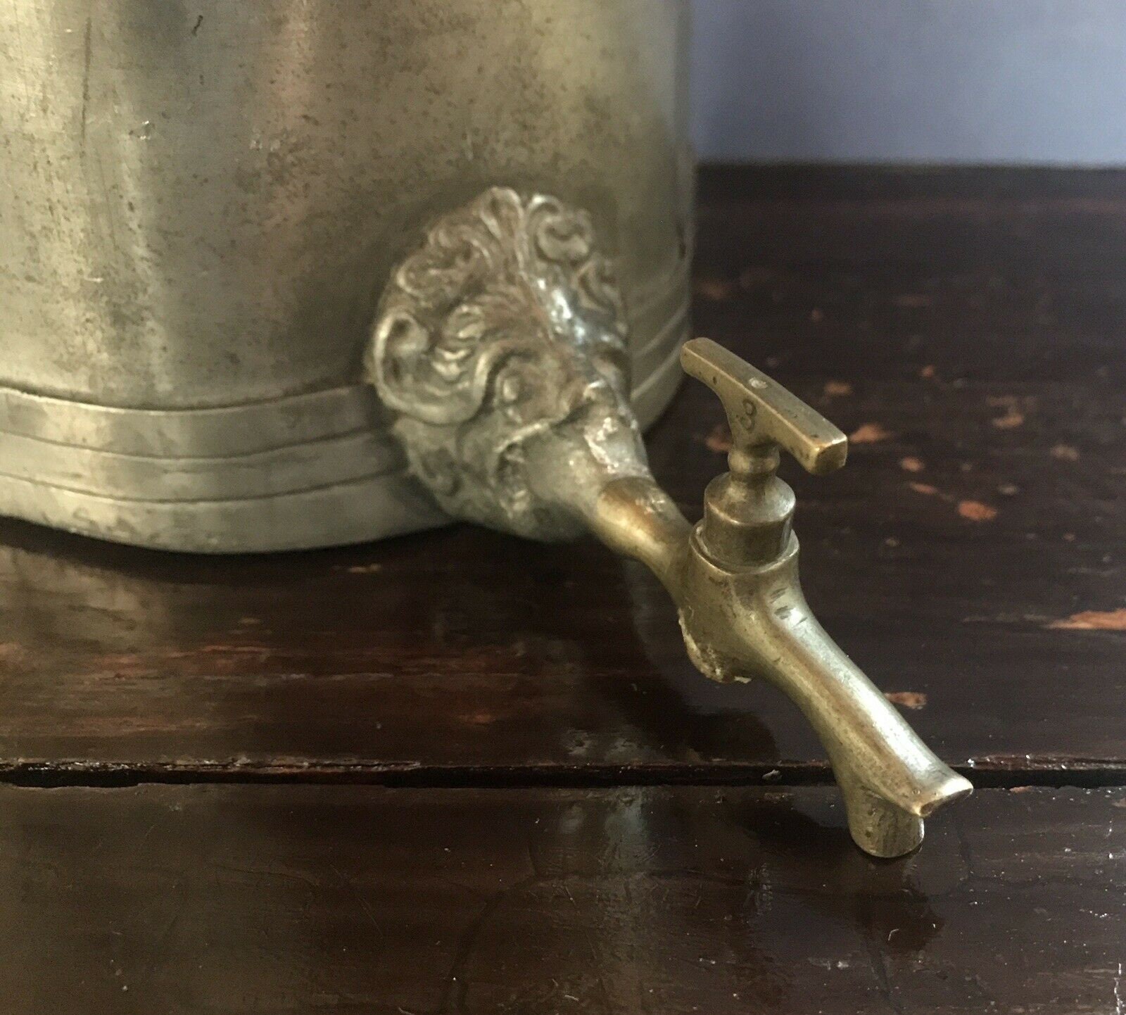 1825 Engraved Pewter Lavabo Water Receptacle Bronze Handles - Etsy