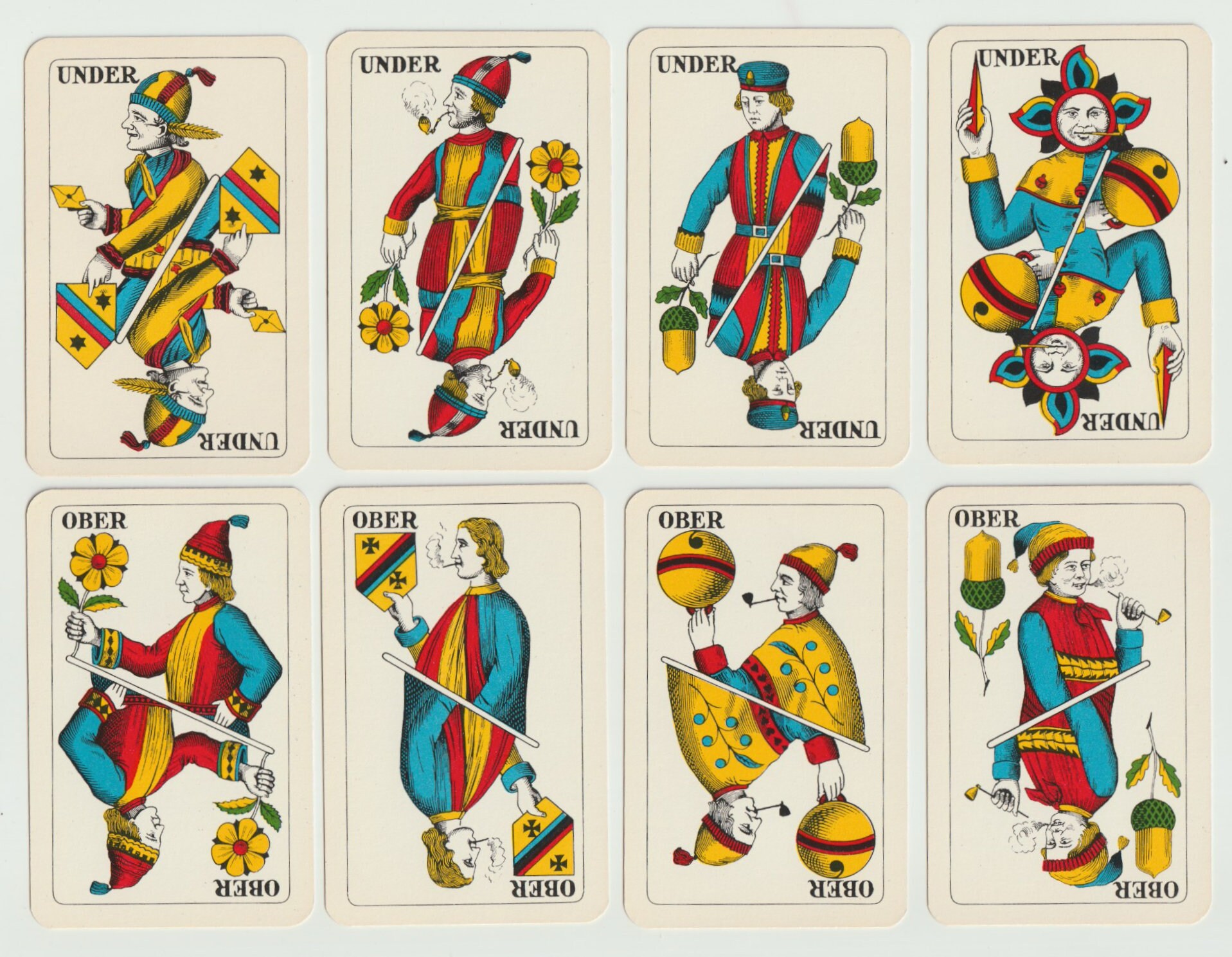 Vintage Swiss JASS Playing Cards Complete Deck Set of 36 & Wrapper J ...