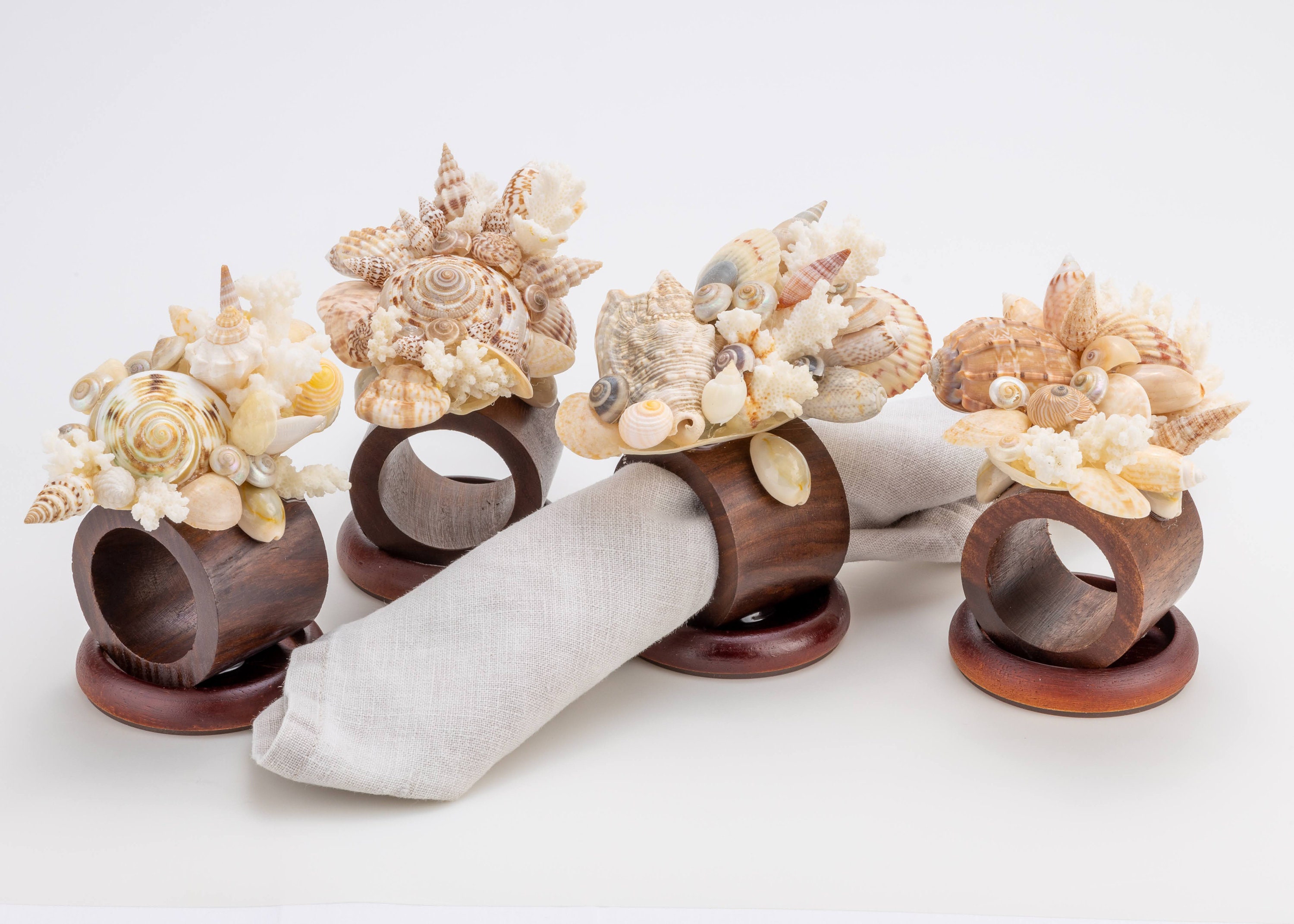 Seashell Napkin Rings - Shades of Natural - Set of 4 - Etsy