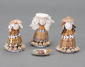 Coastal Beach Unique Nativity Decor Fireplace Mantel Holiday Season ...