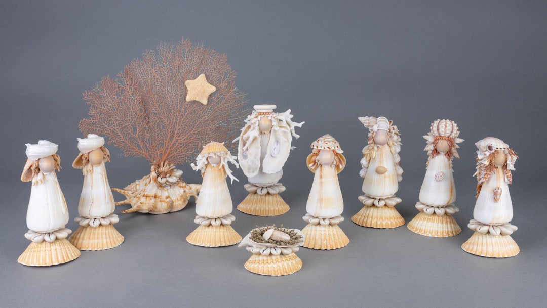 Seashell Nativity "winter Time" - Etsy