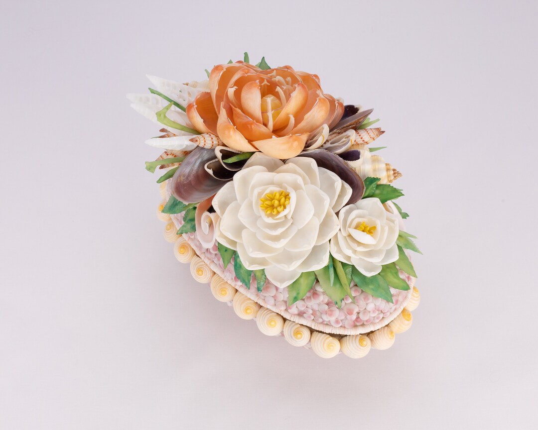 Seashell "spring Flowers" Medium Egg Box - Etsy