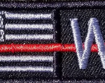 Thin Red Line Flag Patch | Etsy