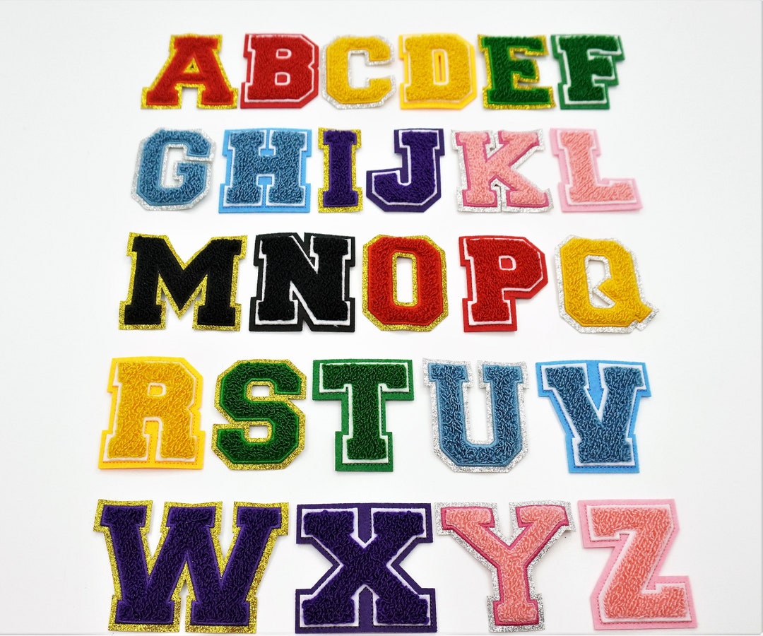 Chenille Letter Patch, 2.75" Iron-on, Glitter, Varsity, DIY ...