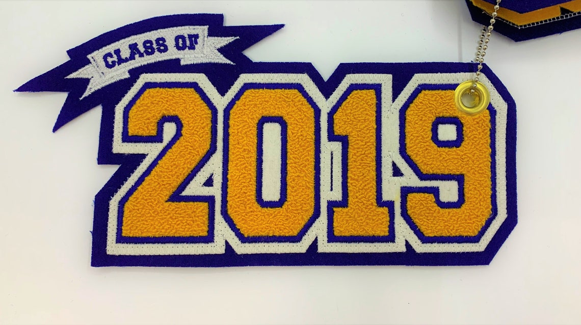 Letterman Jacket Year Chenille Patch AB - Block *please Note the Size ...