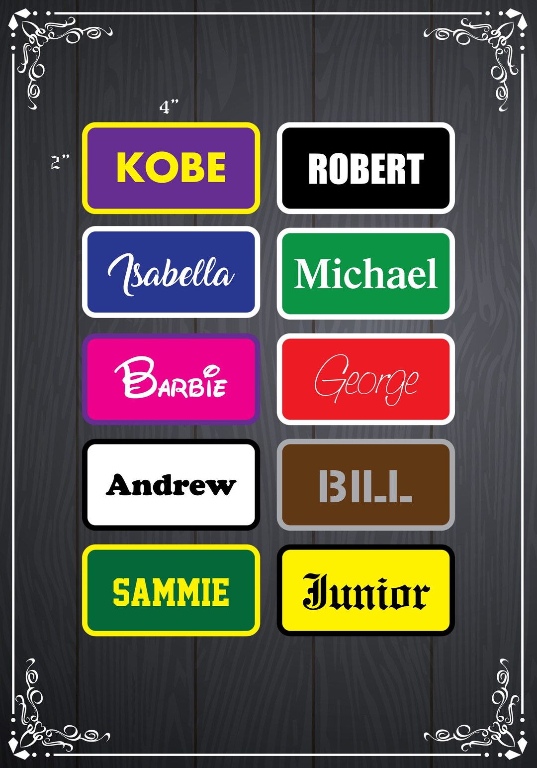 Embroidered Custom Iron-on Rectangle Name Patches - Etsy