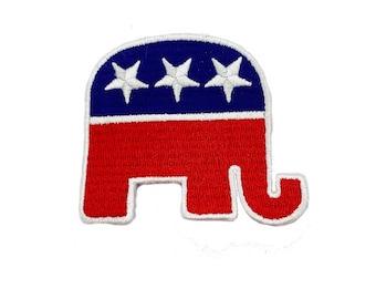 REPUBLICAN ELEPHANT Patch Iron-on Embroidered Applique Political Party ...