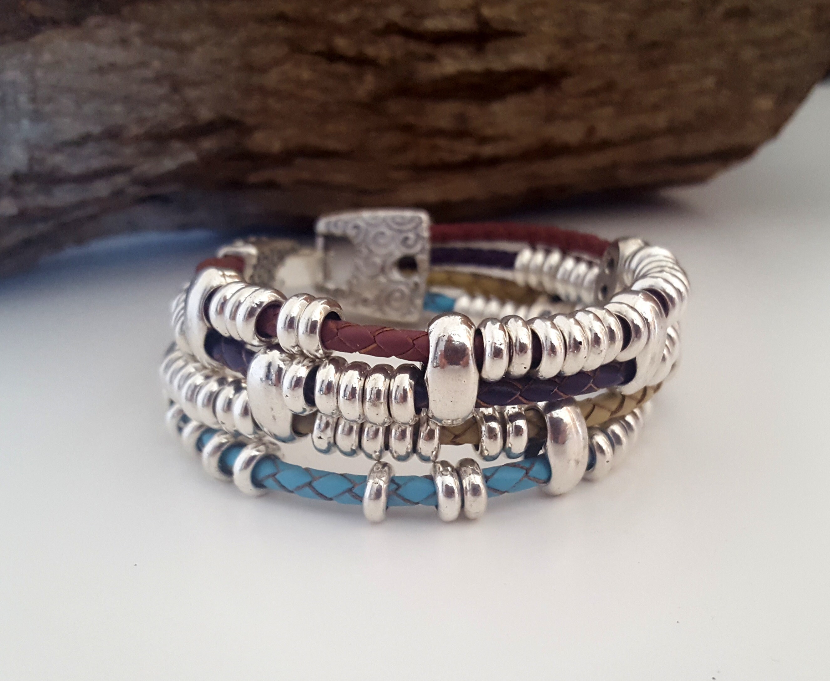 Pulsera de Cuero - Etsy España