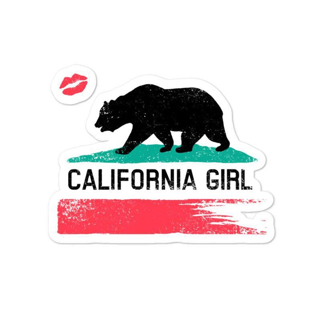California Girl Bear Sticker Bear Flag Trip Travel Decal Made in ...